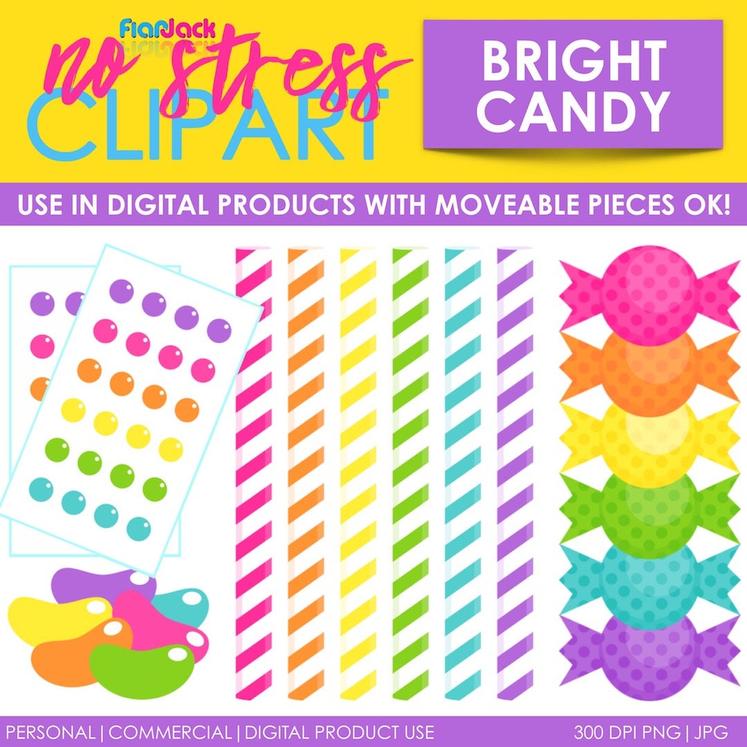 Candy Clip Art Bright Set (digital Use Ok!) - Etsy