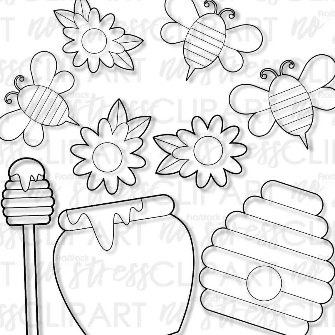 Honey Bees Clip Art (digital Use Ok!) - Etsy