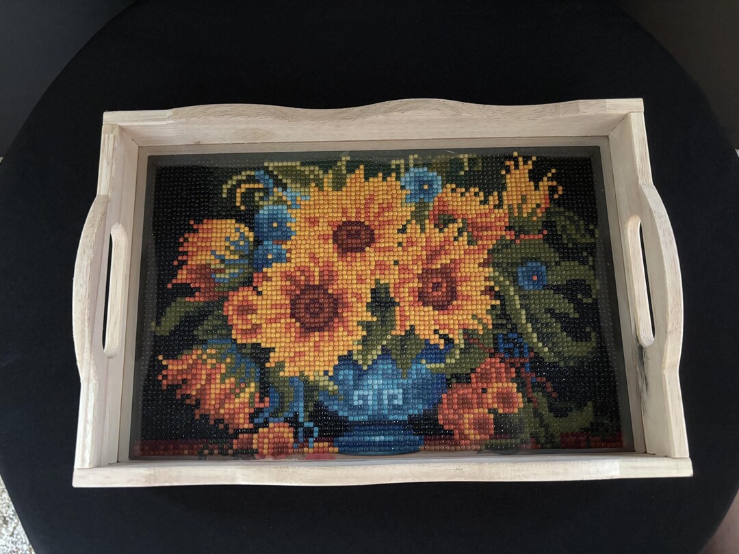 Wooden Serving Tray - Completed Diamond Painted Design - Etsy