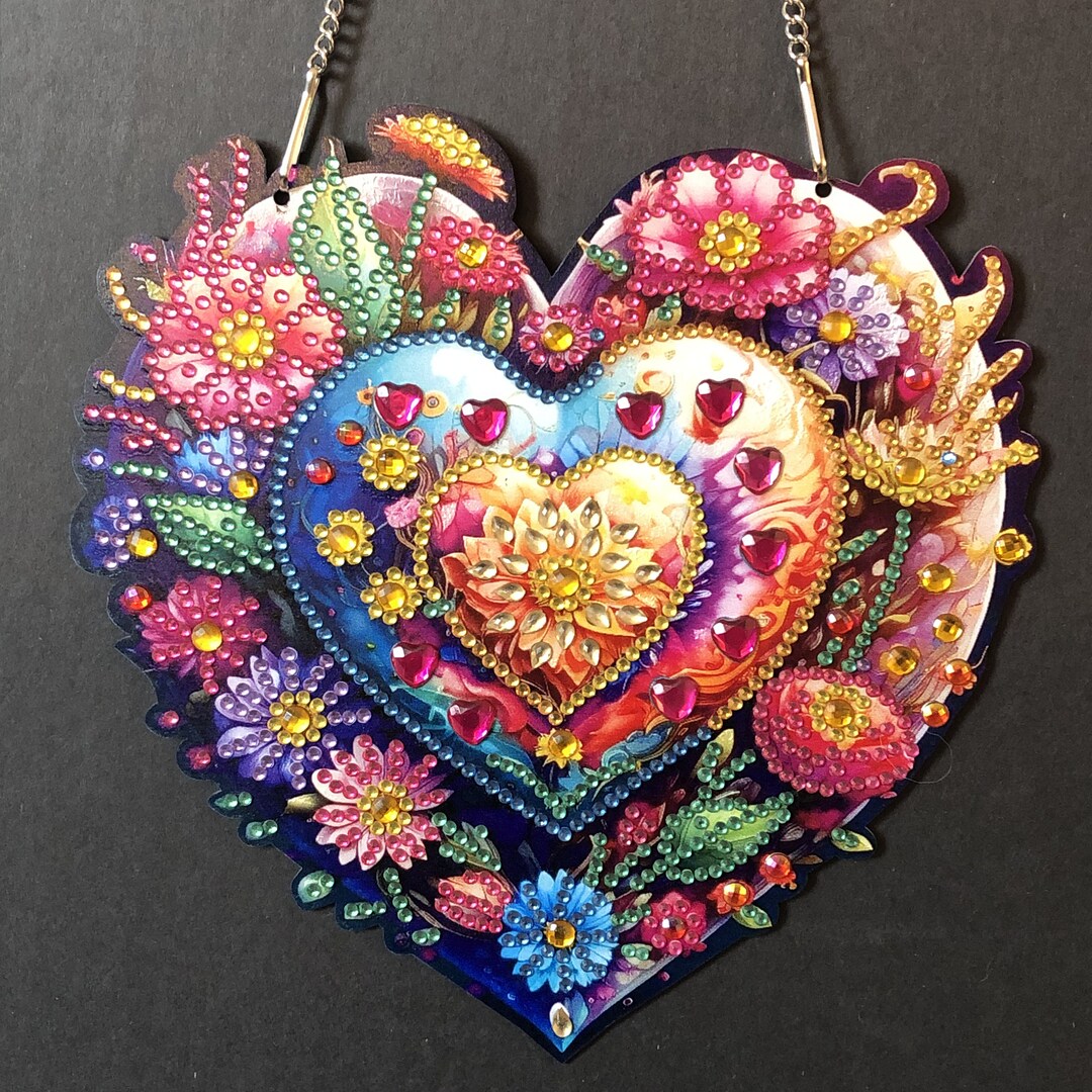 Rainbow Heart Diamond Painting Wall Decor Art - Etsy