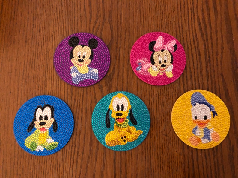 Disney Character Diamond Painting Coasters Set of 5 - Etsy