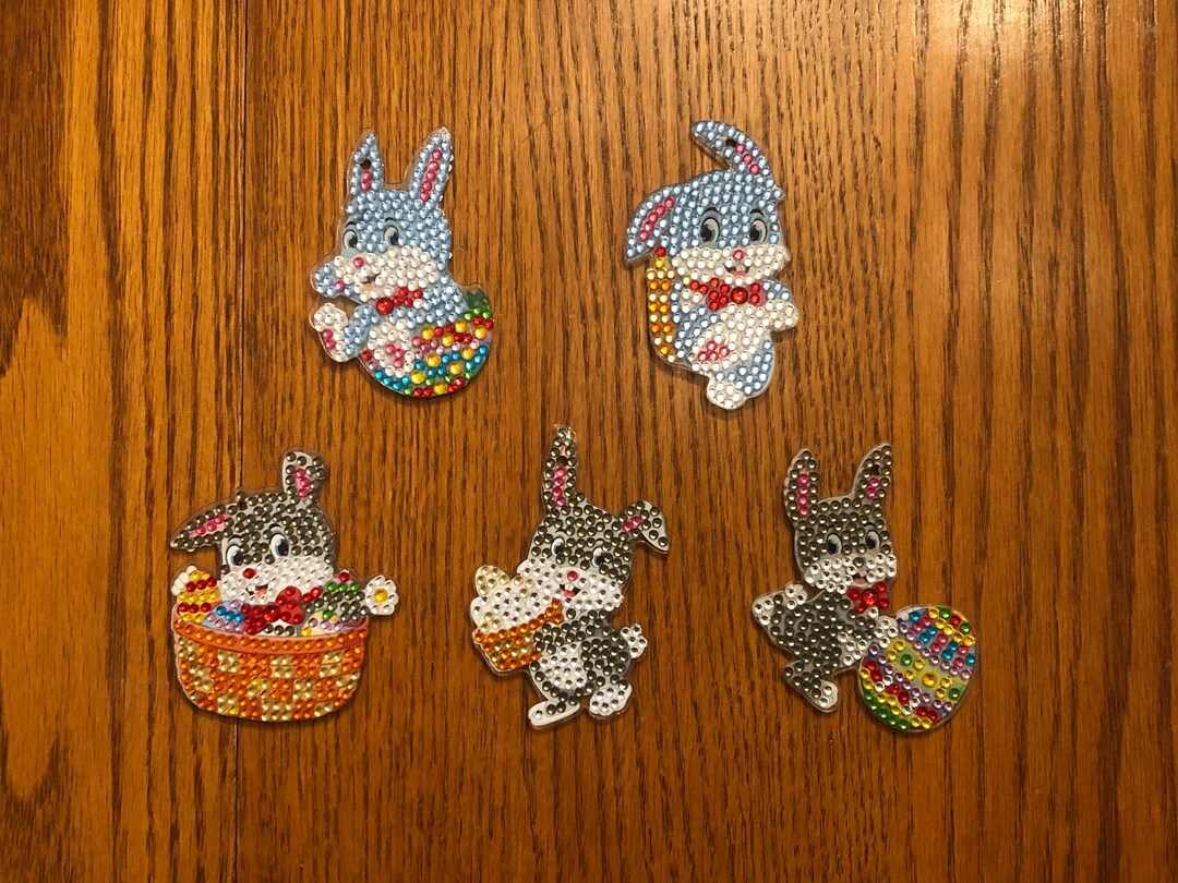 Easter Bunny Rabbit Diamond Painting Keychains Ornaments - Etsy
