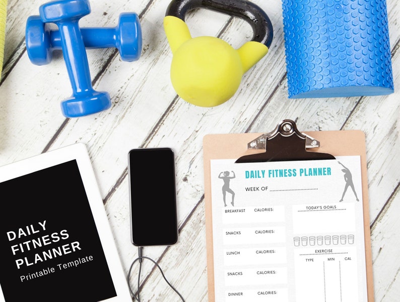 Daily Fitness Planner Printable Track Meals, Calories, Exercise and ...