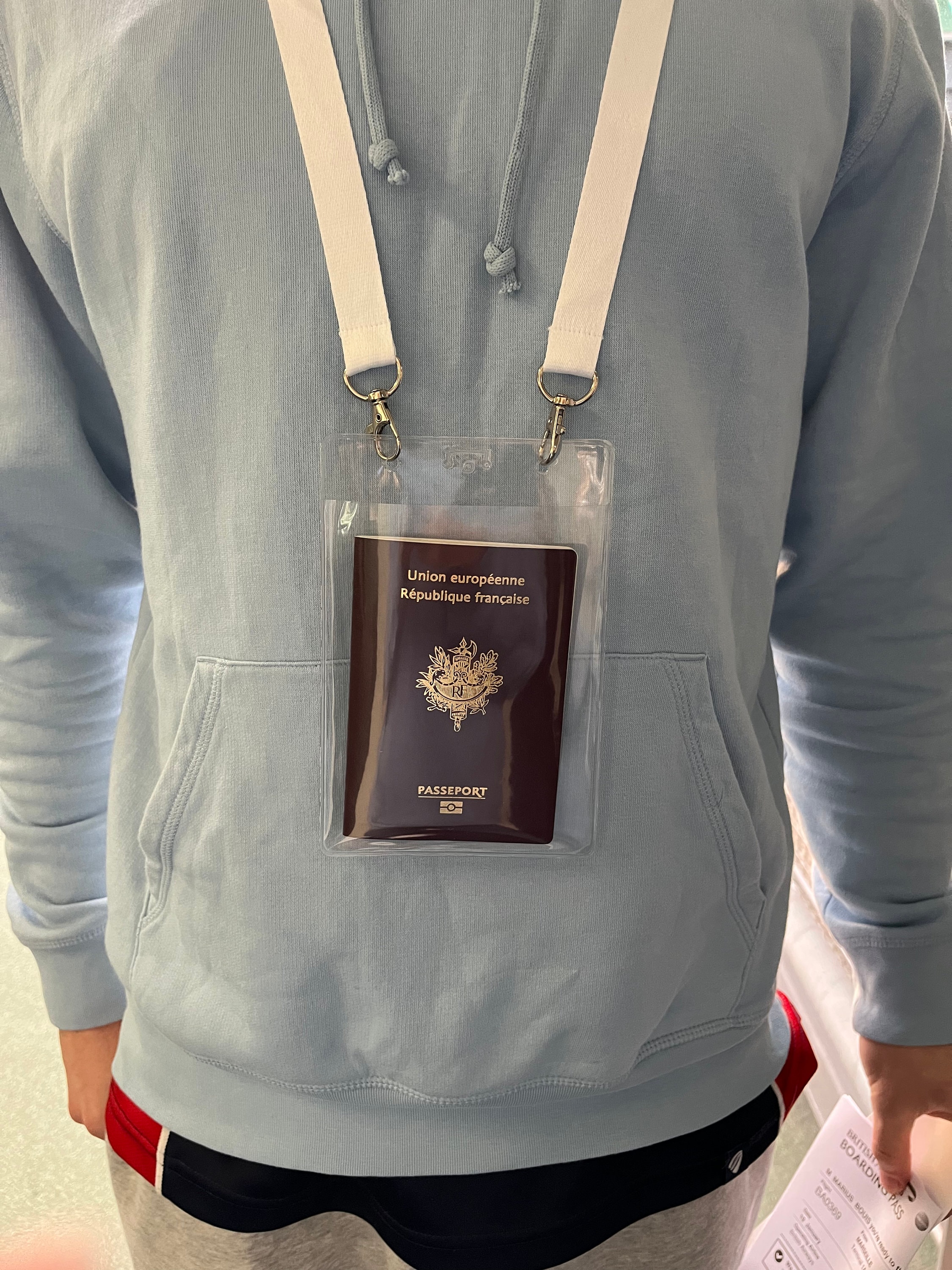 White Transparent Neck Strap Passport Holder for Traveling by Plane and ...