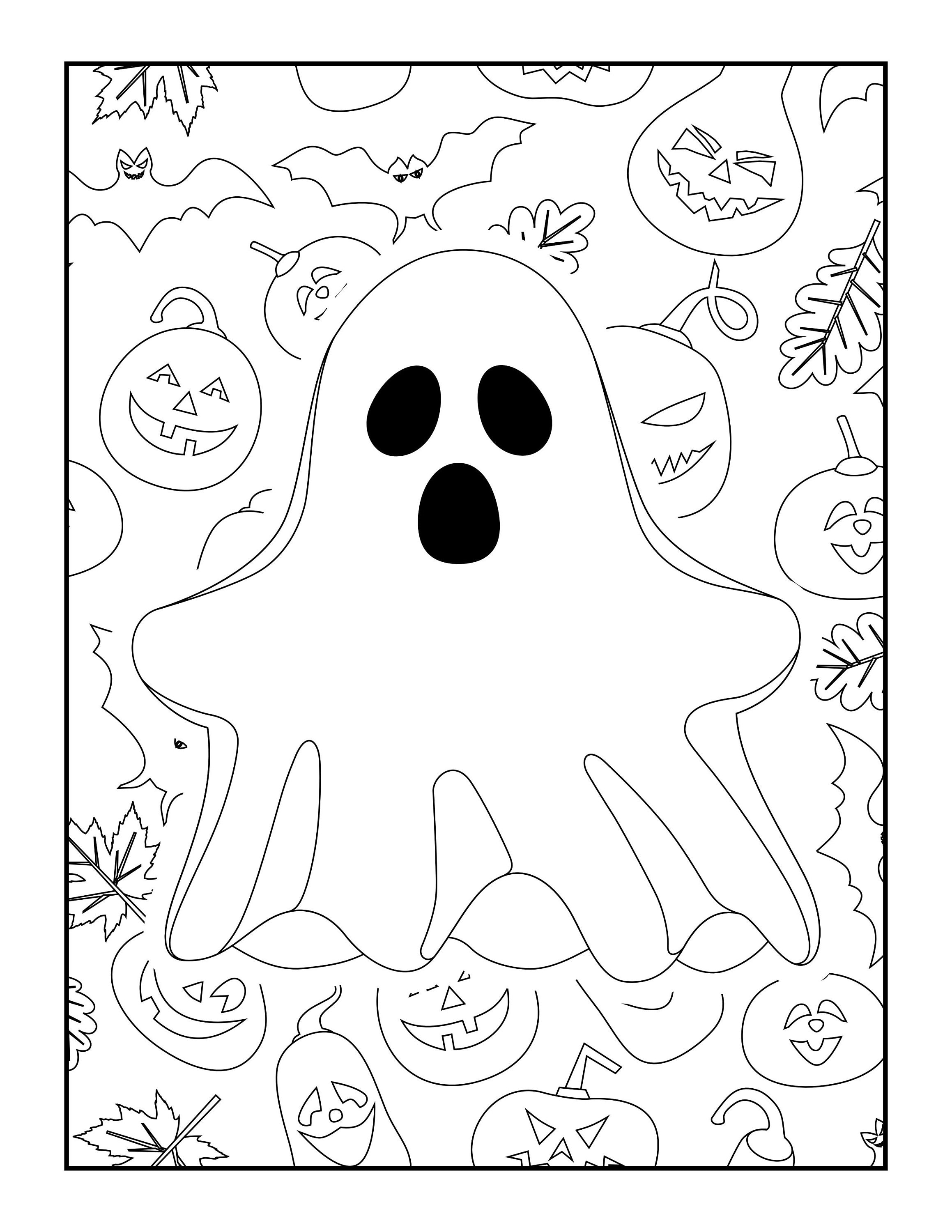 Digital Halloween Coloring Pages - Etsy