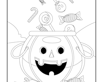 Halloween Coloring Pages Kids & Adults Printable Sheets - Etsy