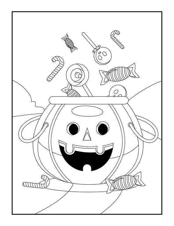Digital Halloween Coloring Pages - Etsy