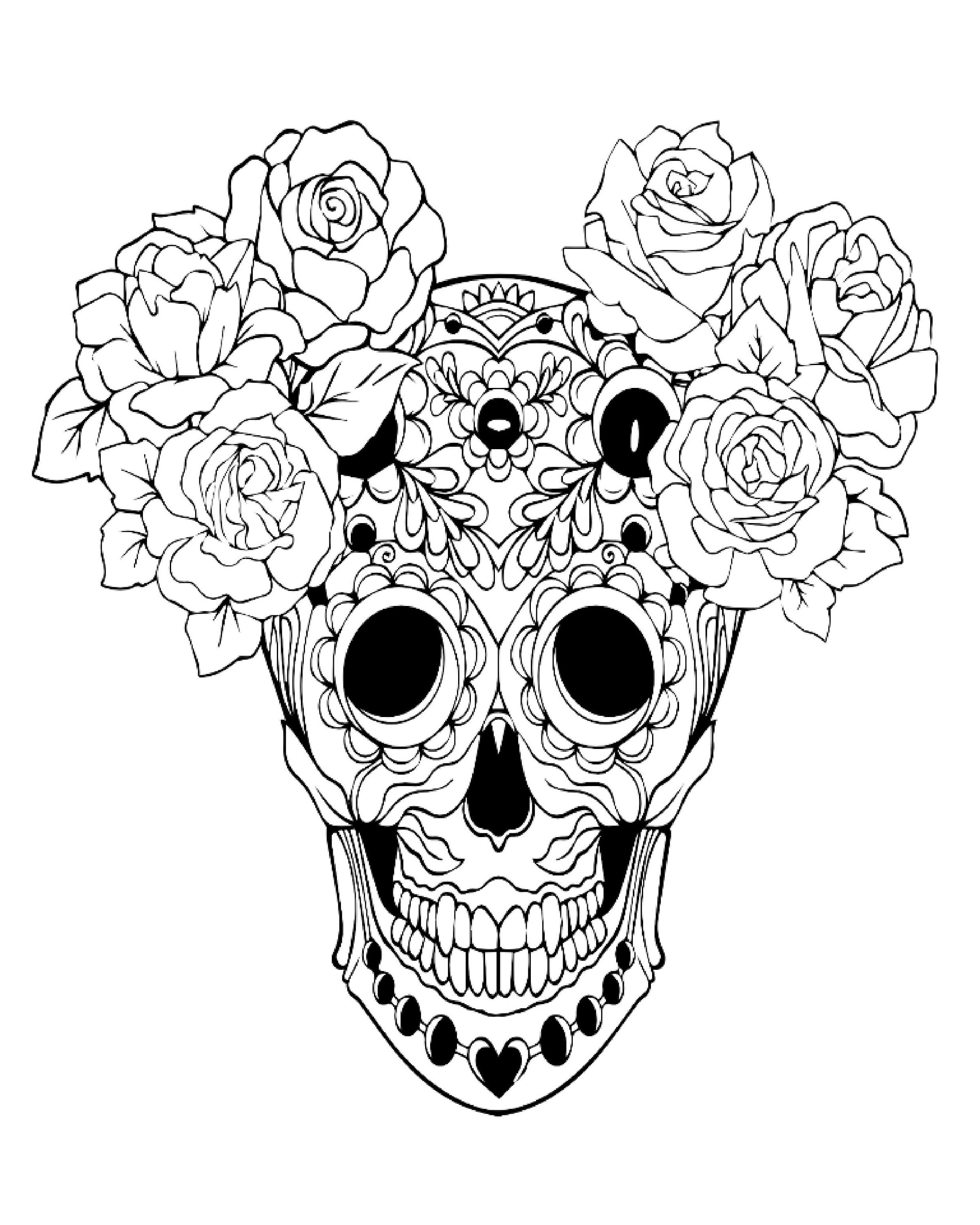 Skull Coloring Pages - Etsy