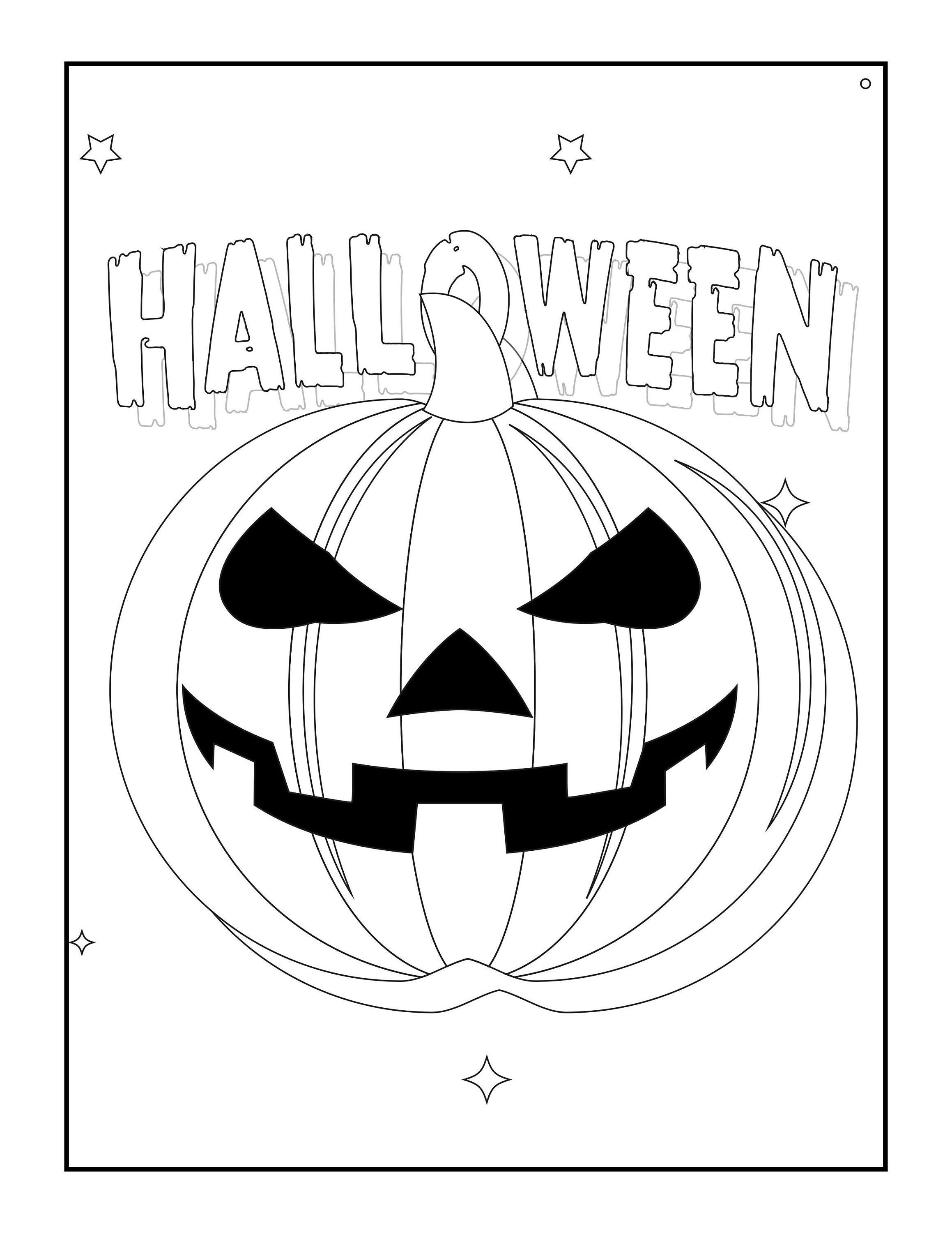 Digital Halloween Coloring Pages - Etsy