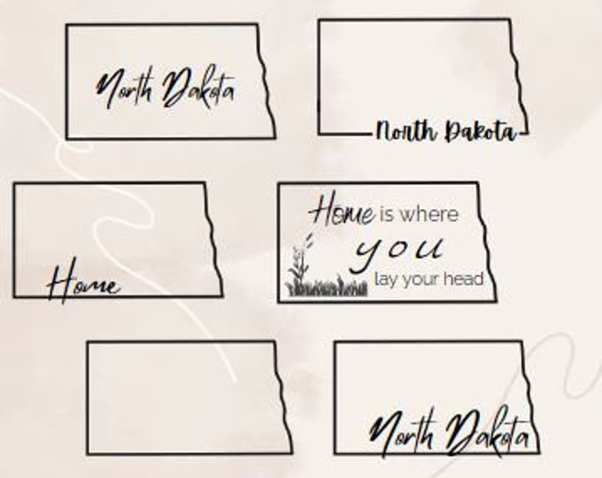 North Dakota SVG Eps Png, Illustrated Svg, Home States Svg, USA SVG ...