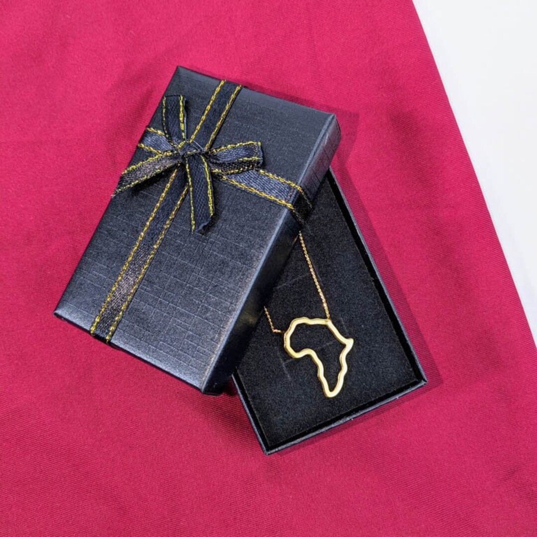 Africa Map Necklace 18K Gold Africa Necklace Africa Pendant Necklace ...