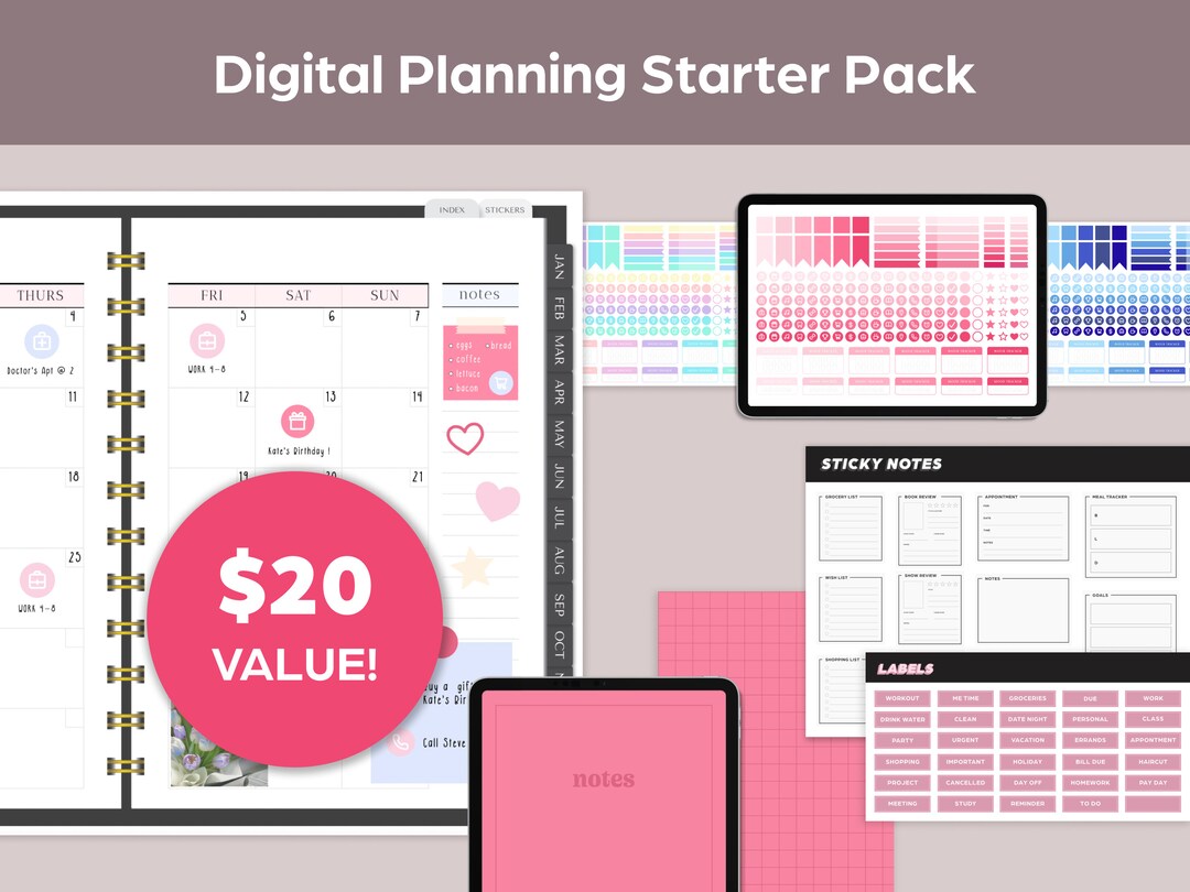 Digital Planning Starter Pack | Digital Planner Bundle, Digital ...