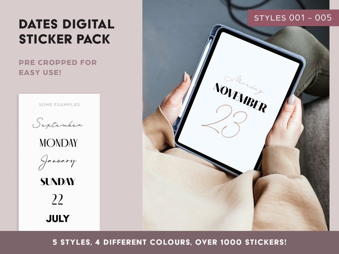 Dates Digital Sticker Sheet | Stickers for Digital Planner, Goodnotes ...