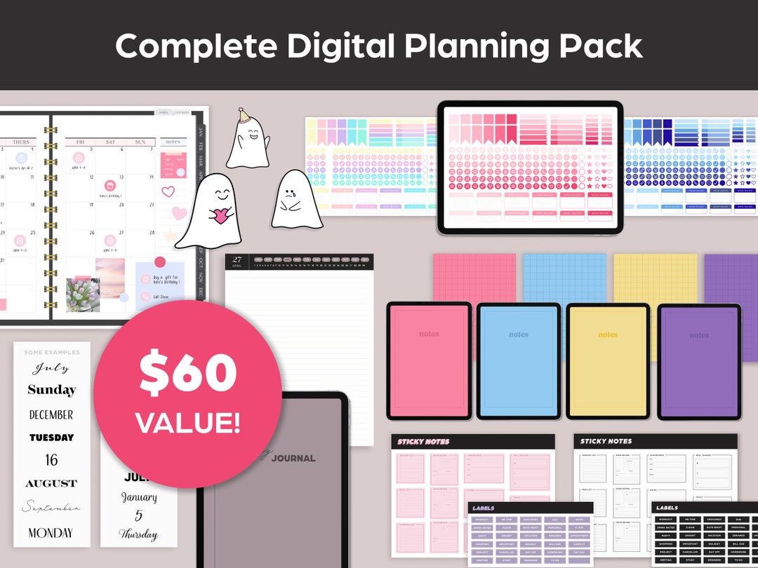 Complete Digital Planning Pack | Digital Planning Bundle, Note Taking ...