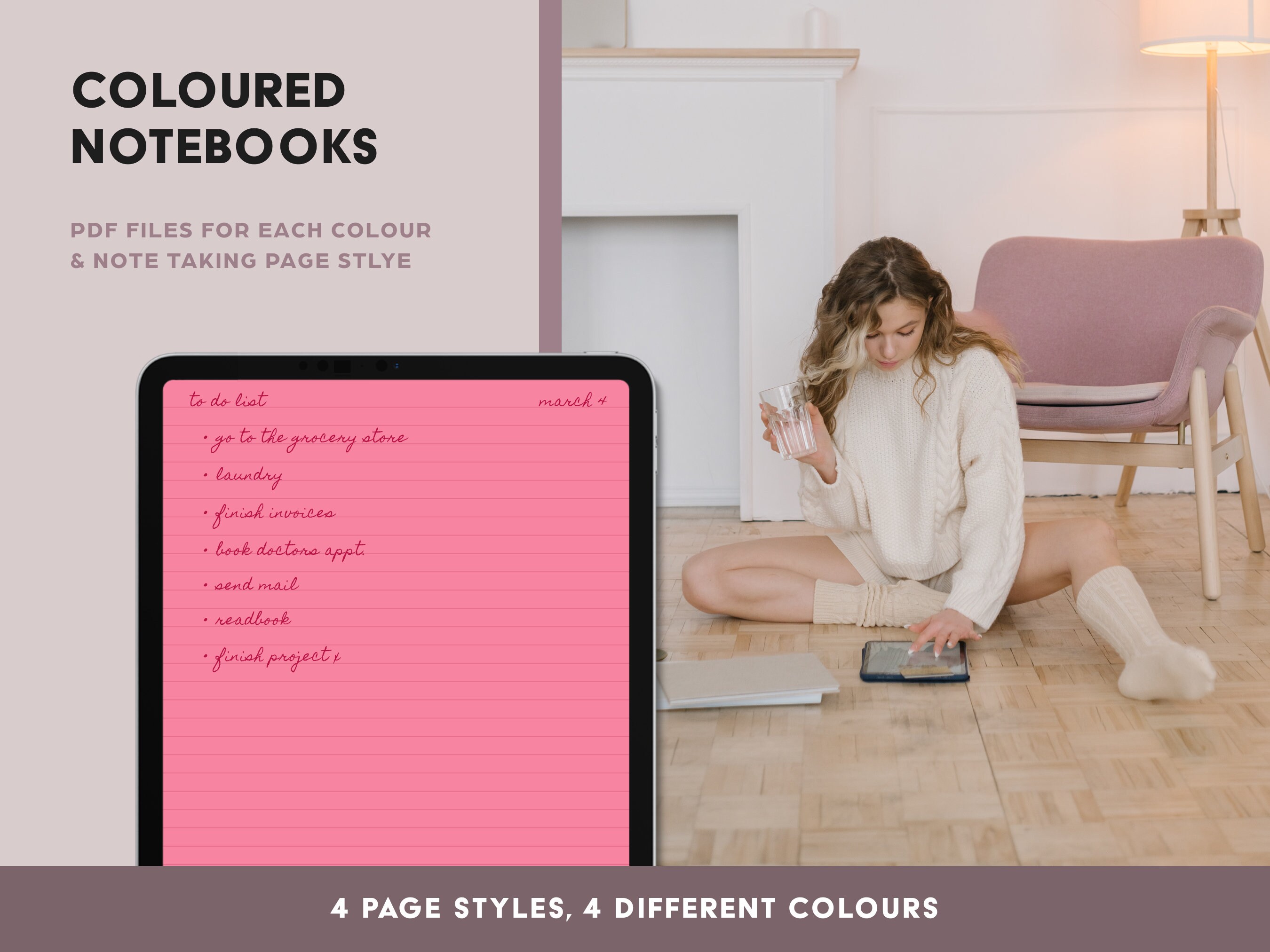 Digital Coloured Notebooks | Goodnotes Notebook, iPad Notebook, Note ...
