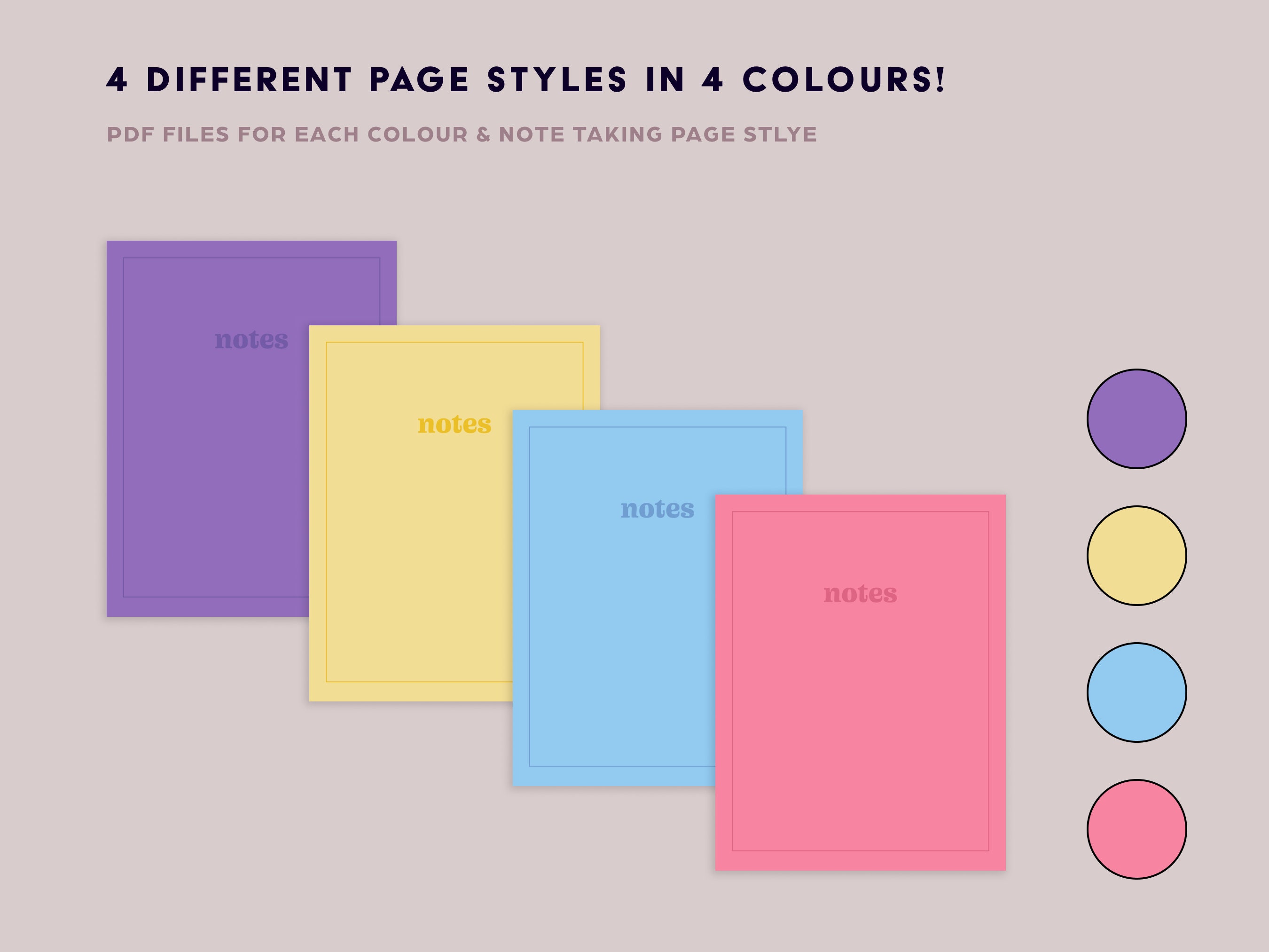 Digital Coloured Notebooks | Goodnotes Notebook, iPad Notebook, Note ...