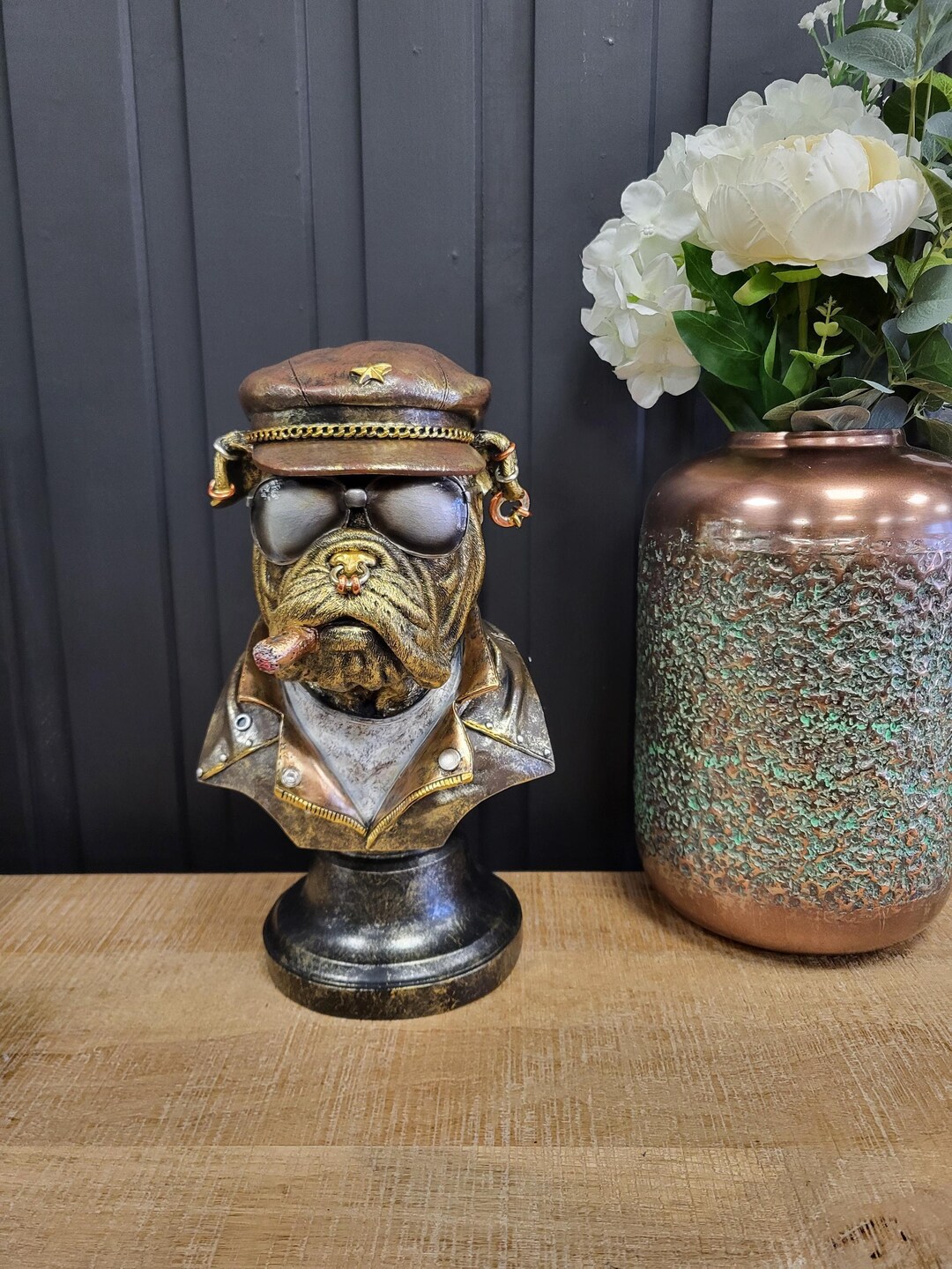 Flying Ace Bulldog Pilot Bust Sculpture | Bulldog Ornament | Bulldog ...
