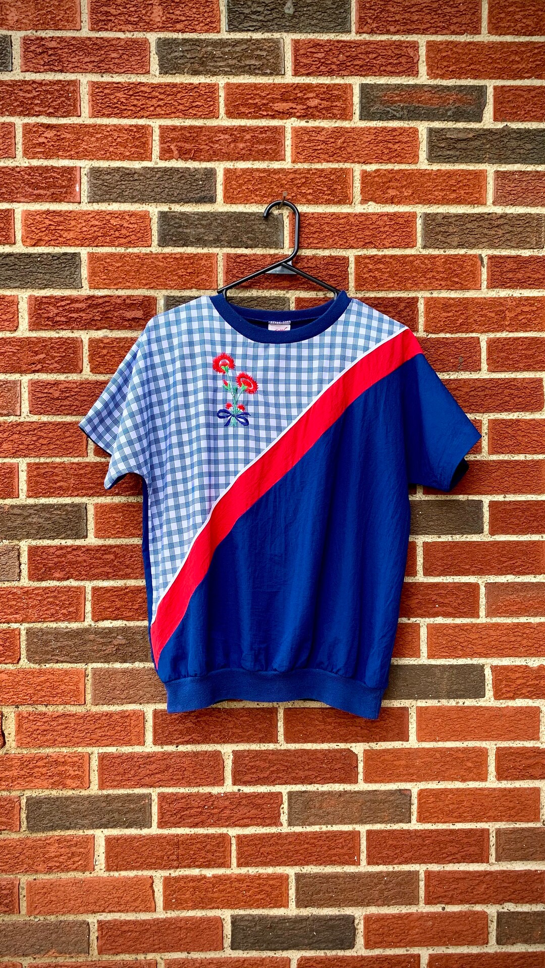 Vintage GW Division of Graff Red White and Blue Polyester Top - Etsy