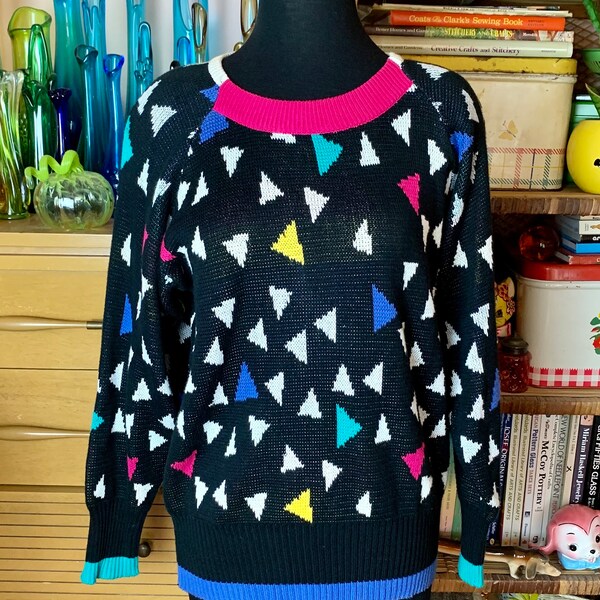 80s Triangle Sweater - Etsy