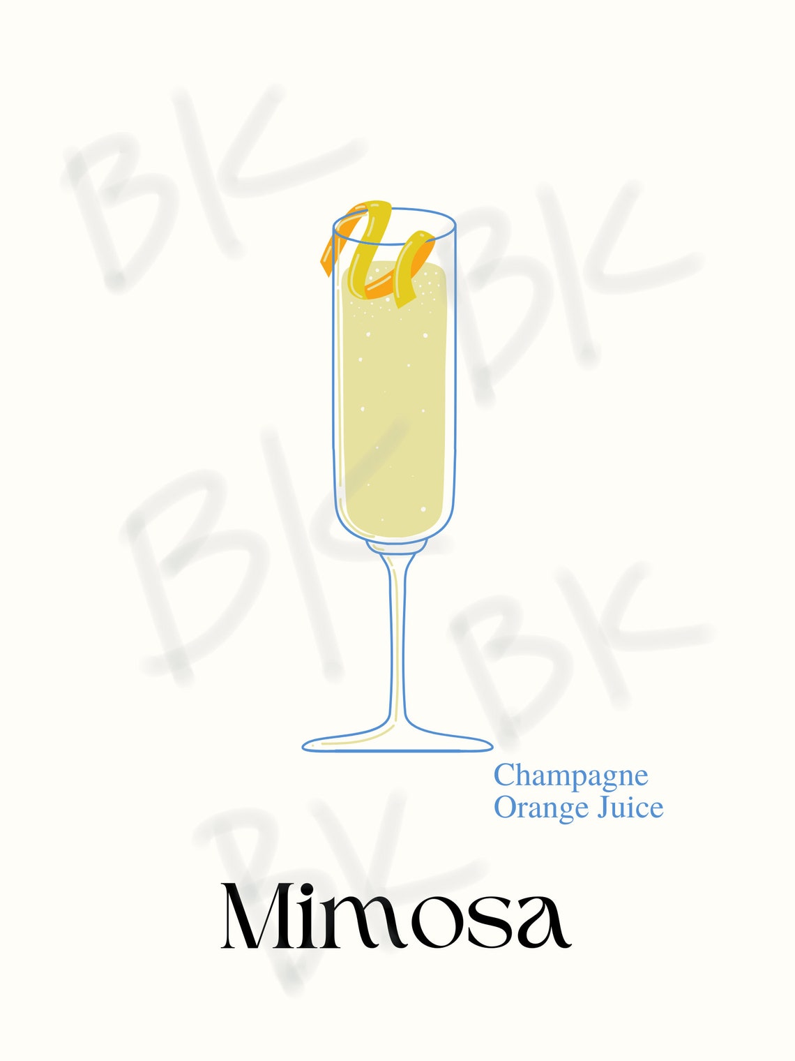 Mimosa Wall Art, Drink Set - Etsy