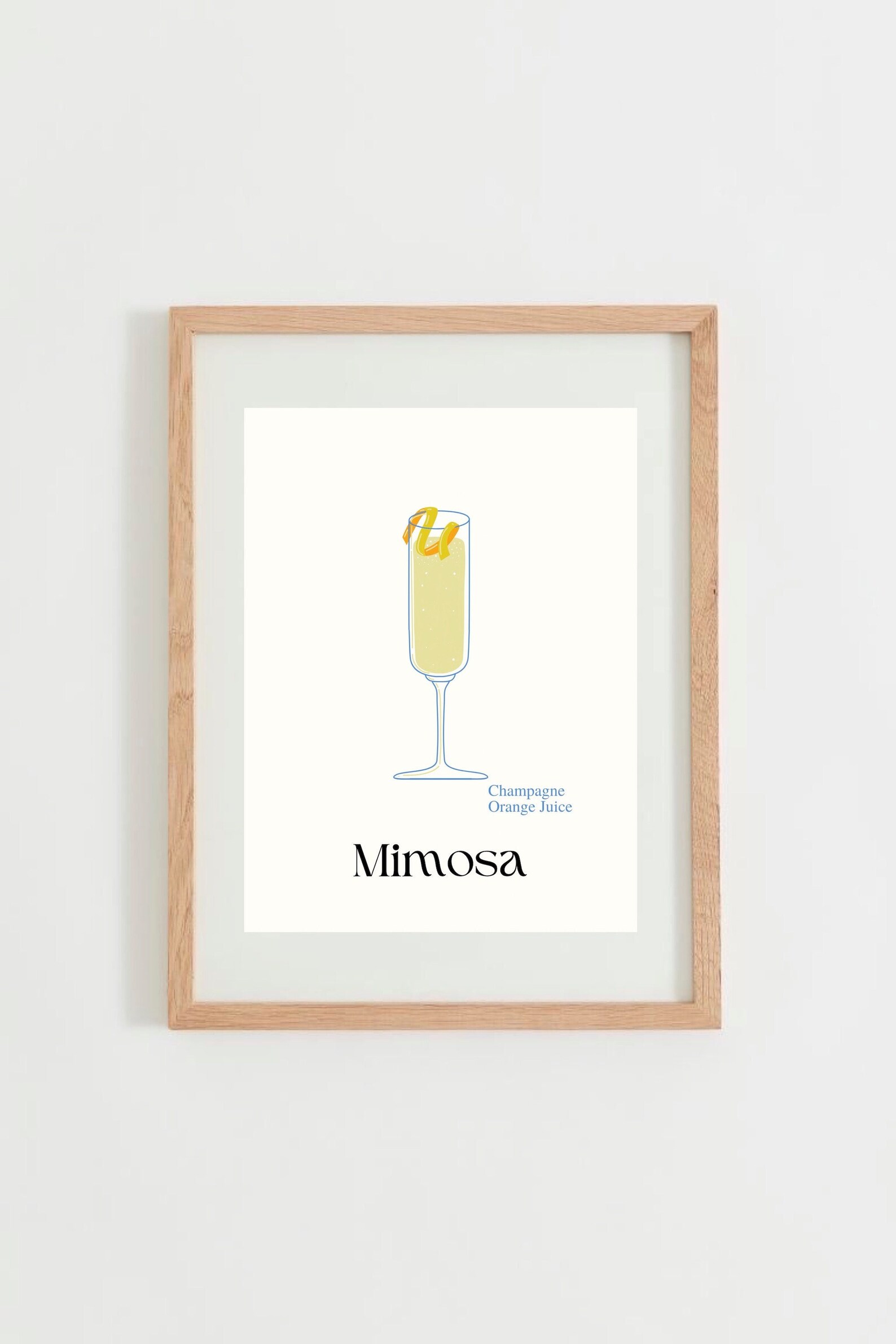 Mimosa Wall Art, Drink Set - Etsy