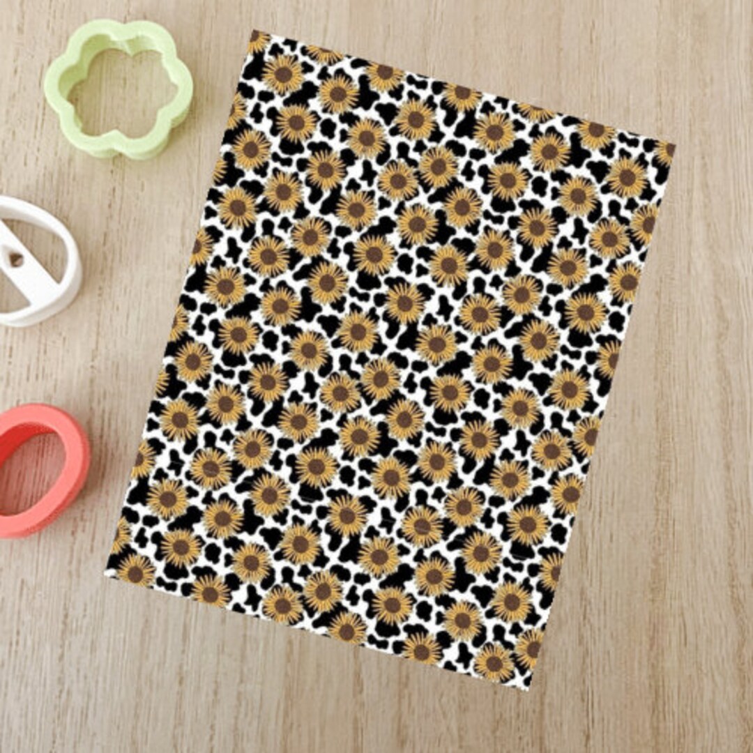Sunflower Western Cow Print Transfer Paper for Polymer Clay - Etsy