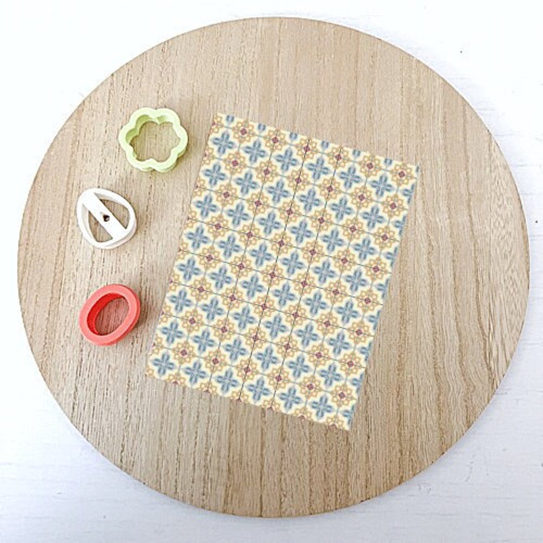 Blue & Yellow Moroccan Tiles Transfer Paper for Polymer Clay - Etsy