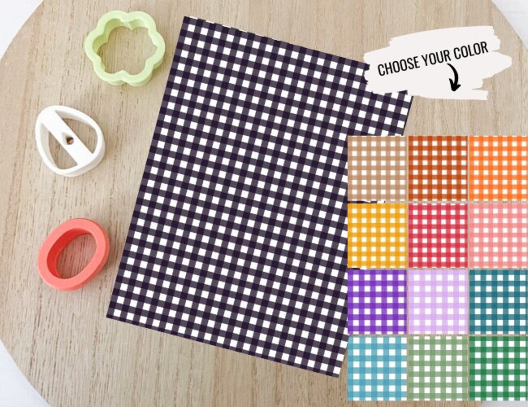 Classic Plaid 20 Colors Transfer Paper for Polymer Clay Simple Gingham Plaid Transfer - Etsy