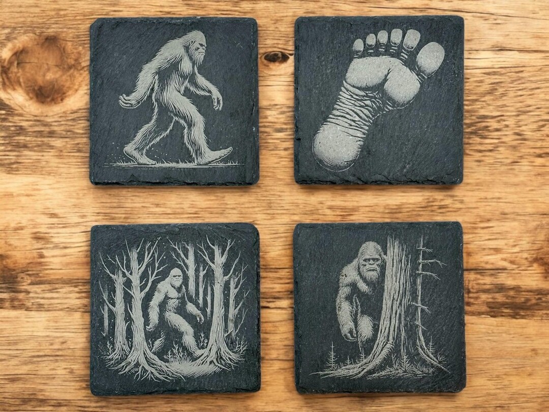 Bigfoot Sasquatch Themed Slate Coaster Set - Etsy