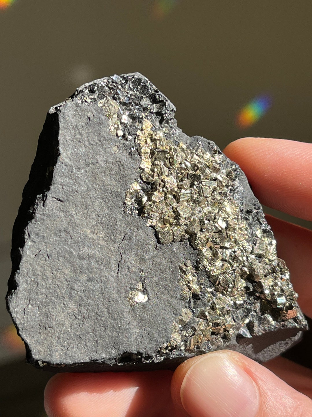 Brazilian Shungite Layered With Sparkly Pyrite Cool Mineral Specimen - Etsy