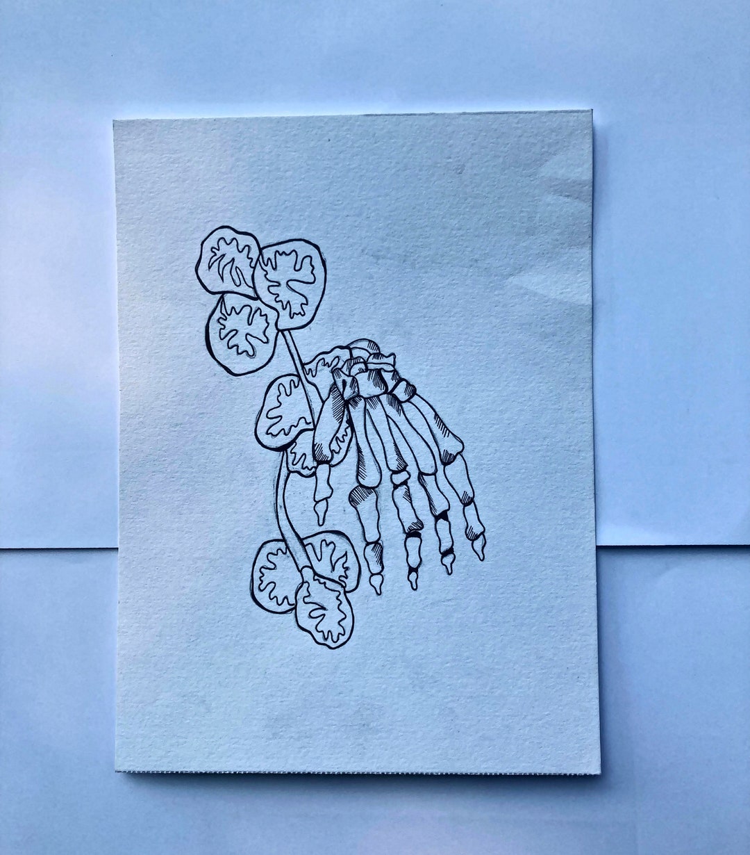 Skeleton Hand Print, Dangling From Leafy Vines. - Etsy