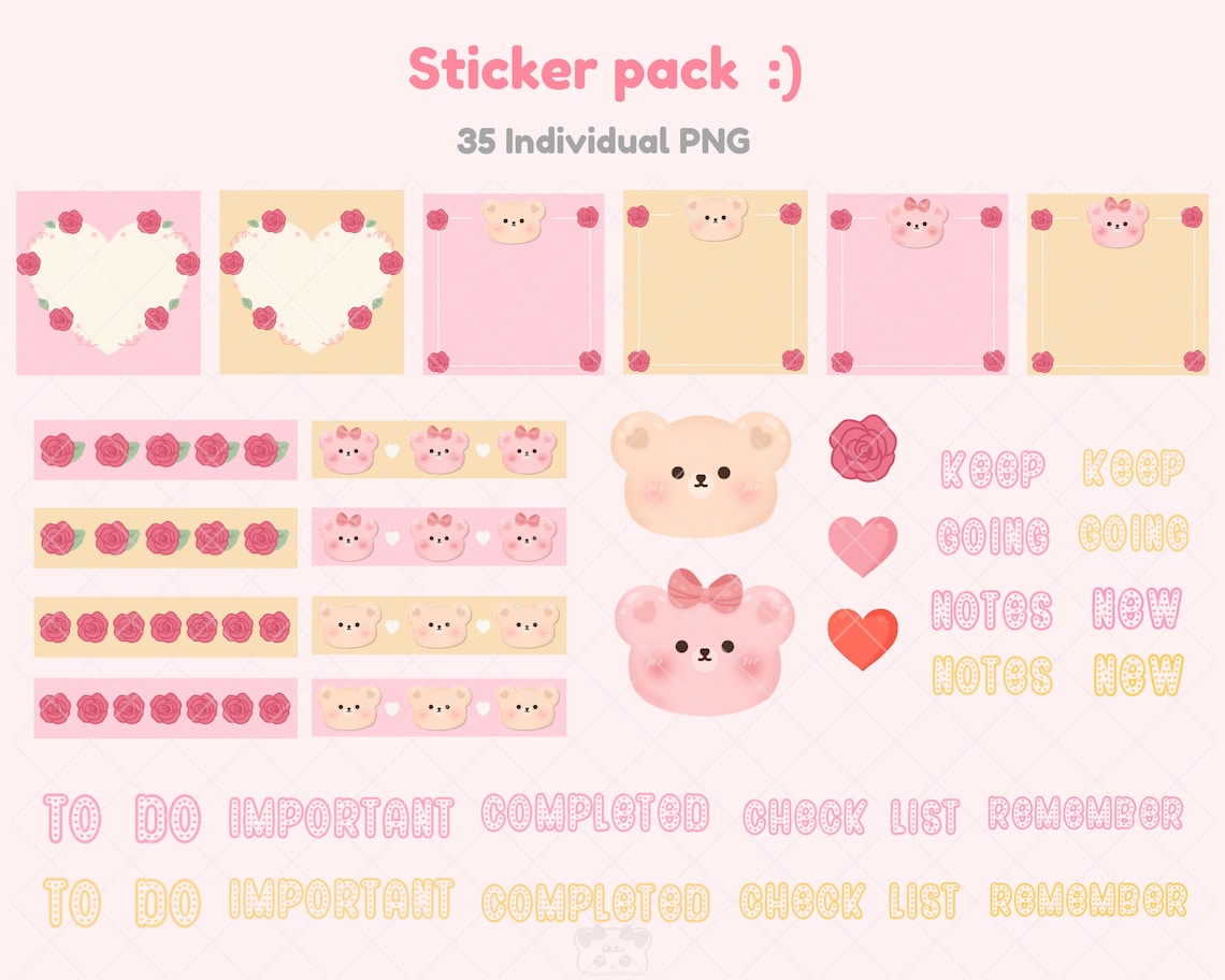 Kawaii Digital Note Templates Cute Goodnotes Note Book for - Etsy