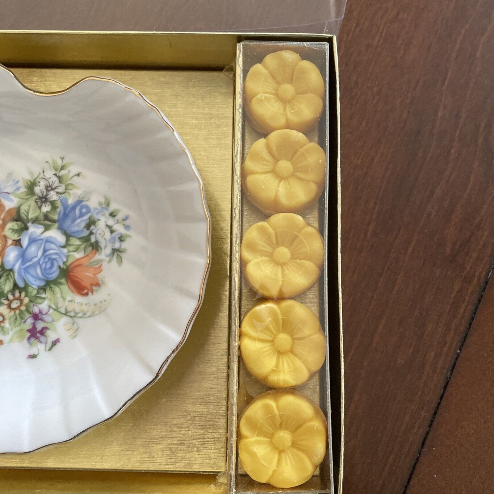 Vintage Prestige Shell Soap Dish Floral Print Gold Trim Soaps Made in ...