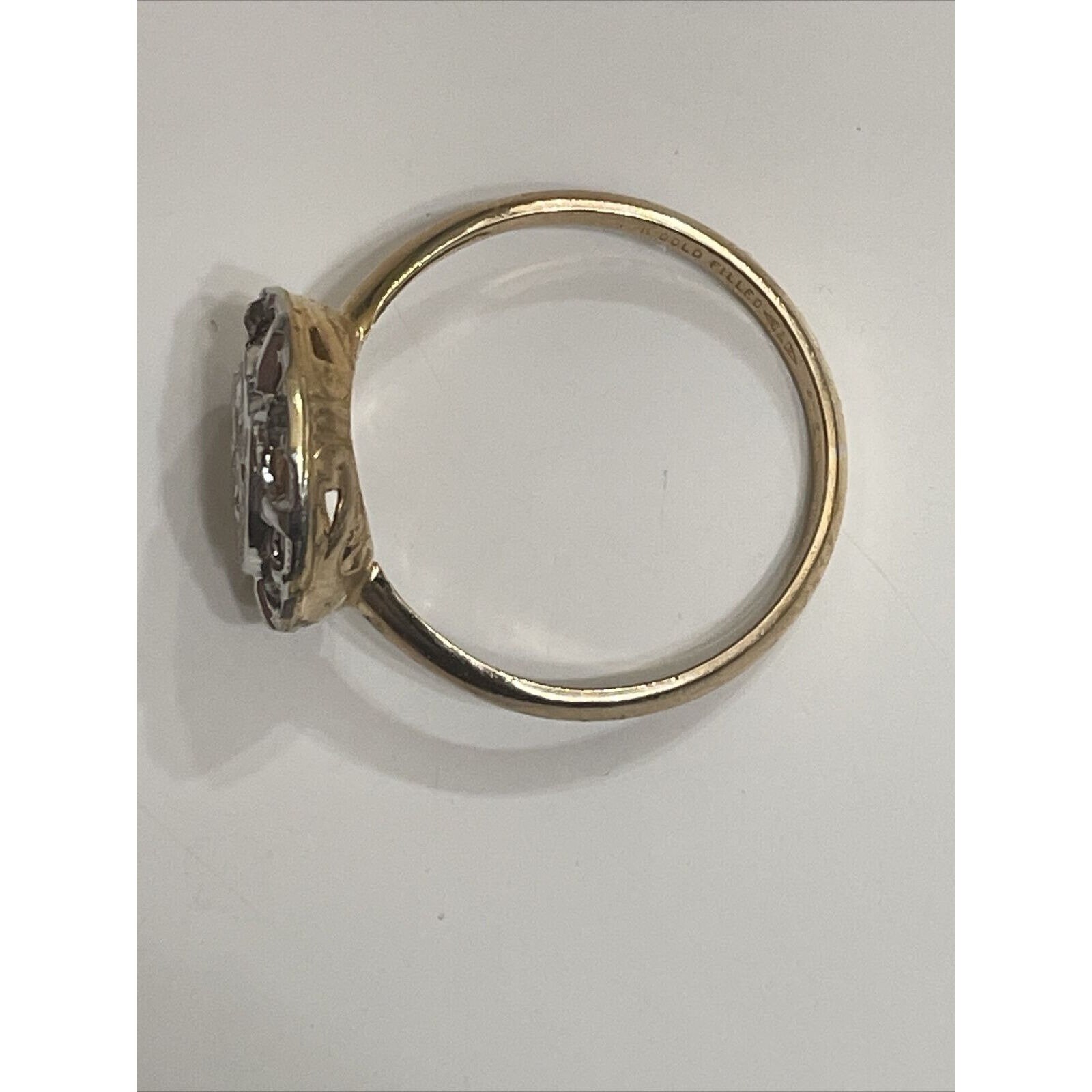 Round Silver Face Daughters of Rebekah IOOF Odd Fellows 10k GF Ring ...