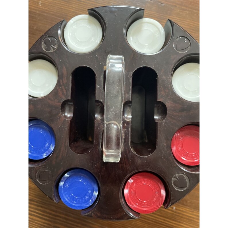Antique Vintage Poker Chip Holder Carousel Caddy Tray Rack - Etsy
