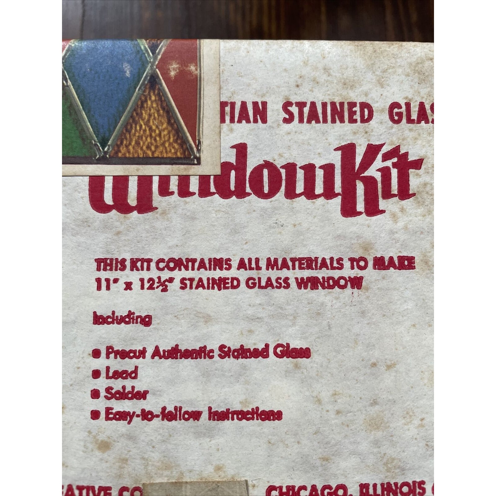 Vintage Genuine Venetian Stained Glass Window Kit 11 X 12.5 KIT ...