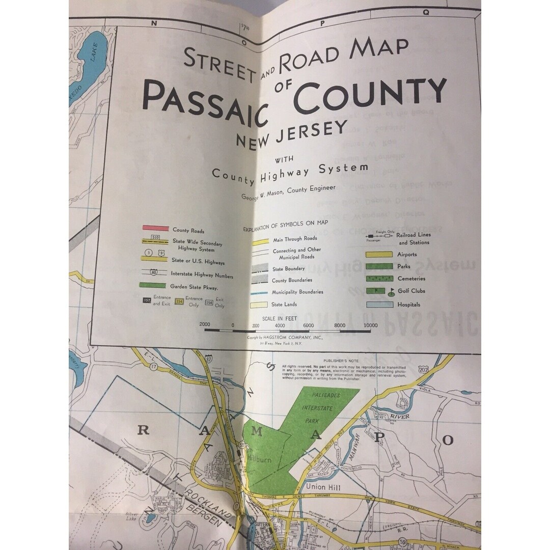1969 Map George W Mason Street and Road Map Highway Vintage - Etsy