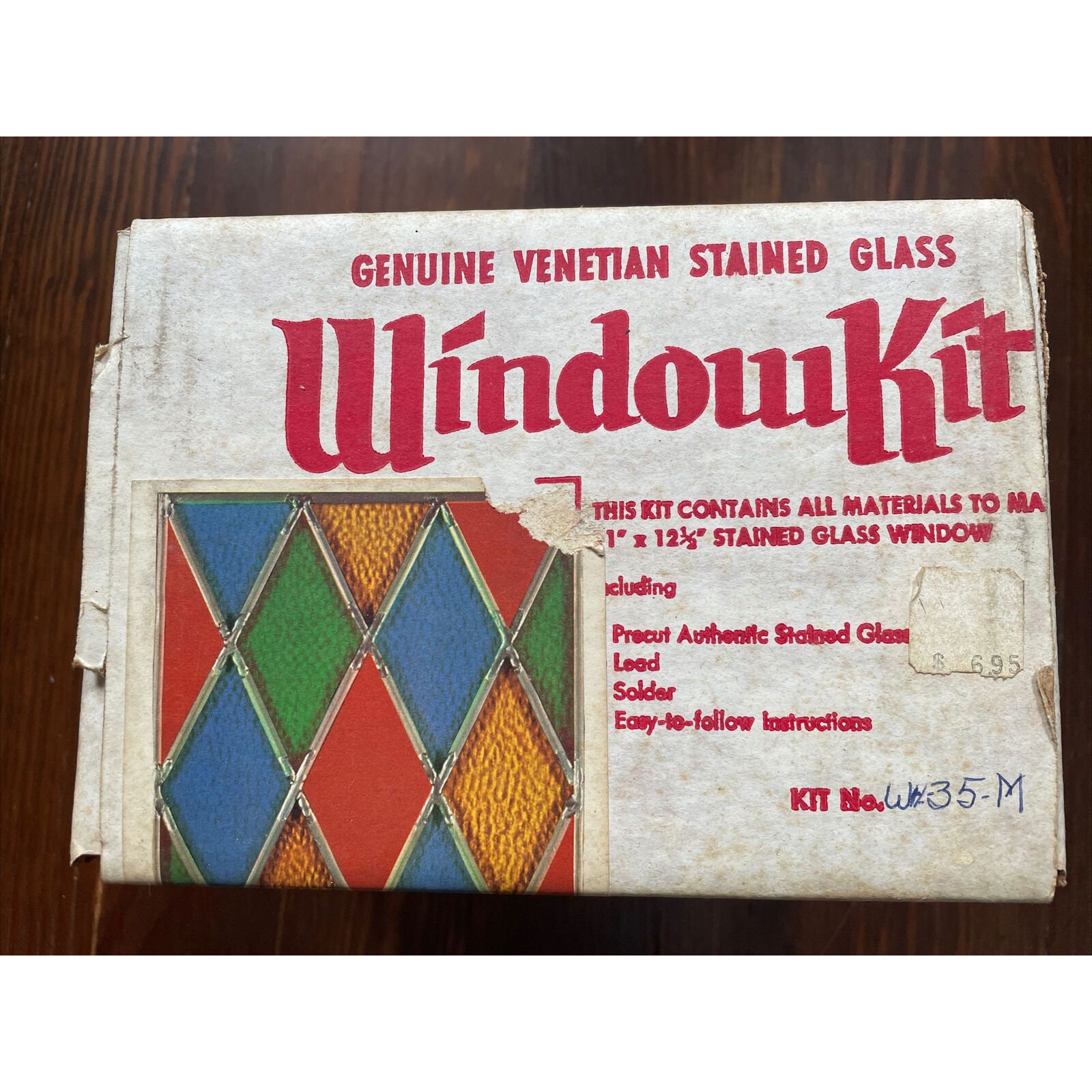 Vintage Genuine Venetian Stained Glass Window Kit 11 X 12.5 KIT ...