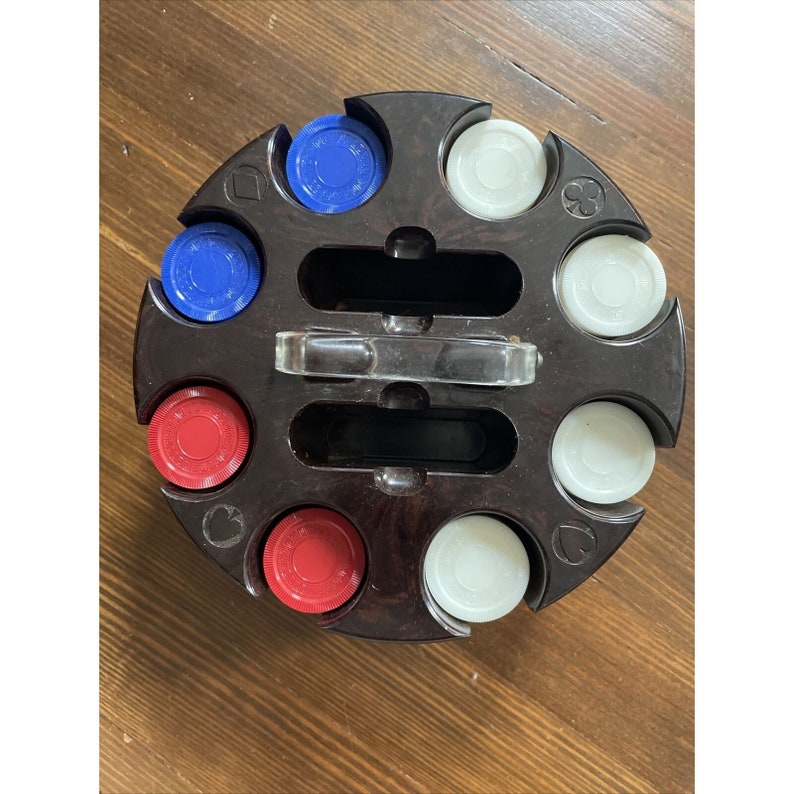 Antique Vintage Poker Chip Holder Carousel Caddy Tray Rack - Etsy