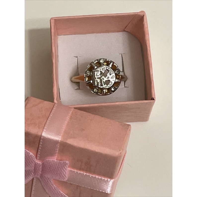 Round Silver Face Daughters of Rebekah IOOF Odd Fellows 10k GF Ring ...