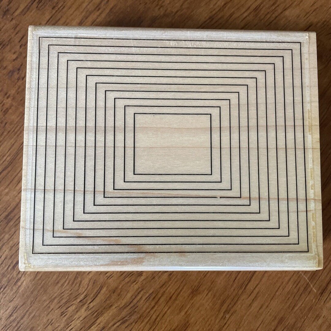 Rubber Stamp Effie Glitzfinger's Concentric Squares Wood Mount Frame ...