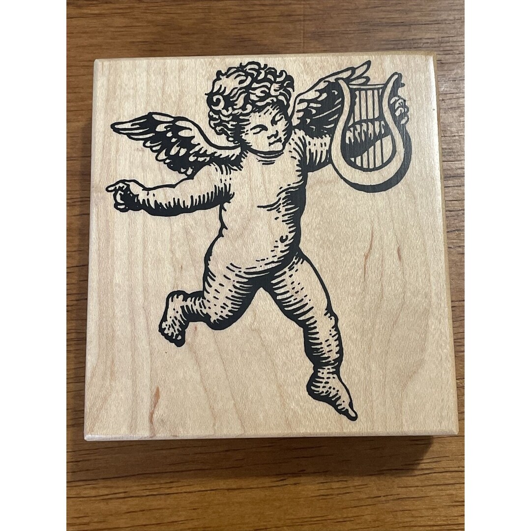 Rubber Stamp 1996 Personal Stamp Exchange PSX Winged Cherub - Etsy
