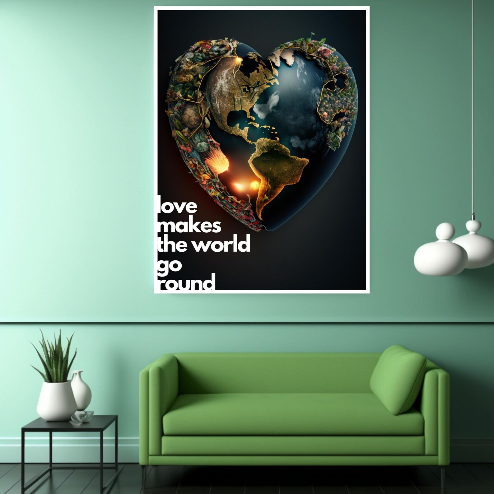 Love Makes the World Go Round, Poster, Wall Art, Printable Art ...