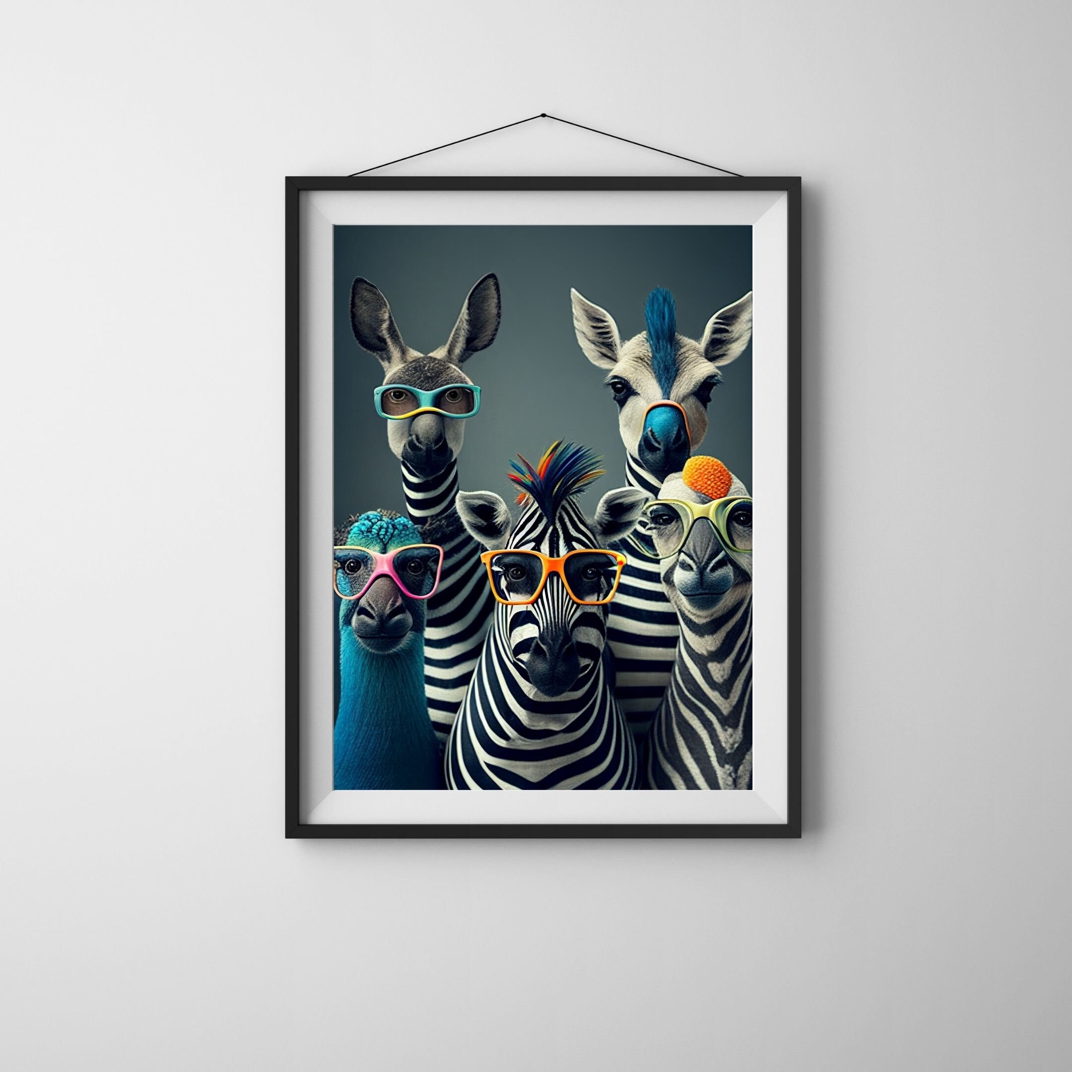 Stripe Animals, Animal Prints, Animal With Glasses, Animal Art ...