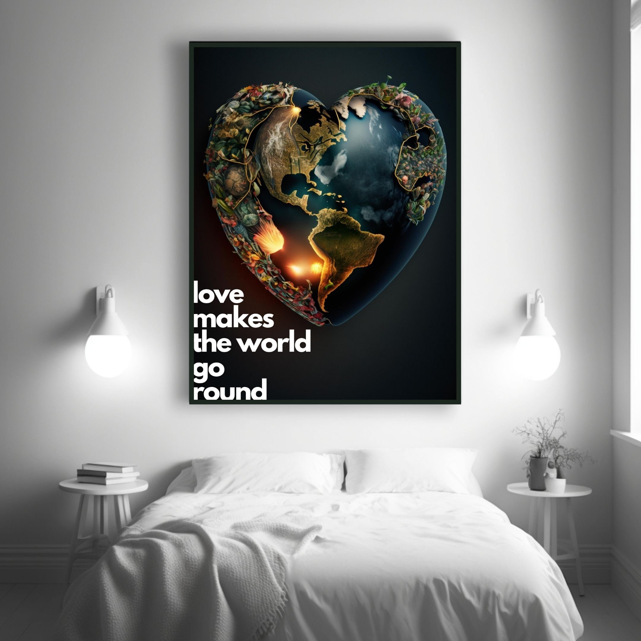 Love Makes the World Go Round, Poster, Wall Art, Printable Art ...