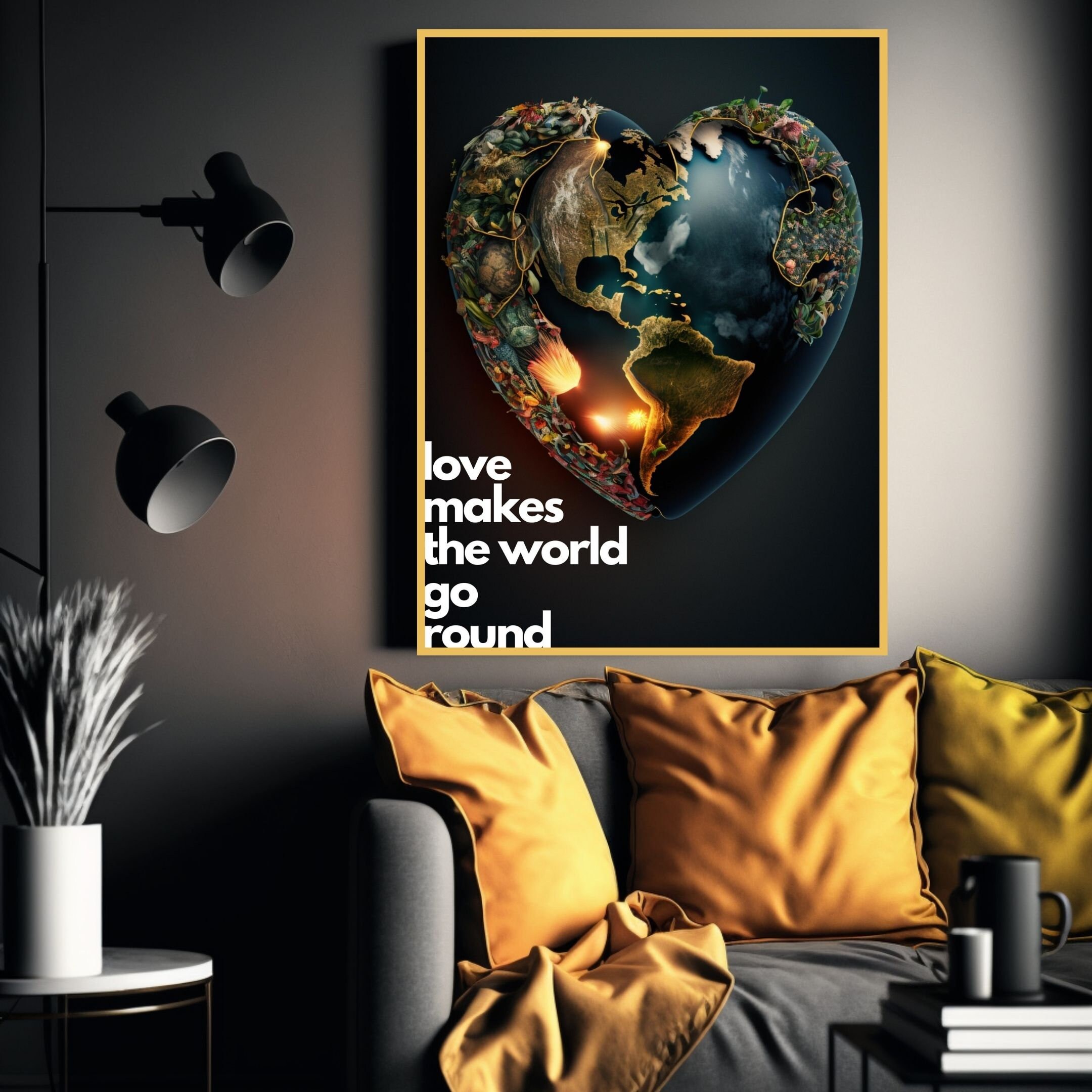 Love Makes the World Go Round, Poster, Wall Art, Printable Art ...