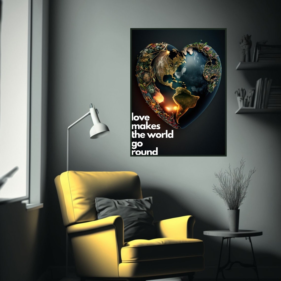 Love Makes the World Go Round, Poster, Wall Art, Printable Art ...