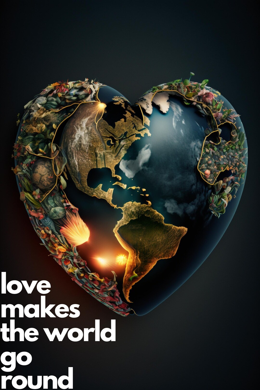 Love Makes the World Go Round, Poster, Wall Art, Printable Art ...