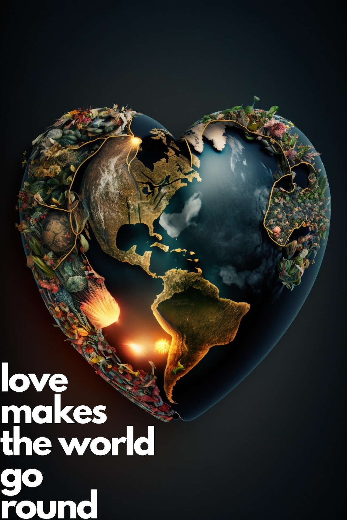 Love Makes the World Go Round, Poster, Wall Art, Printable Art, Valentine, Valentine Art ...