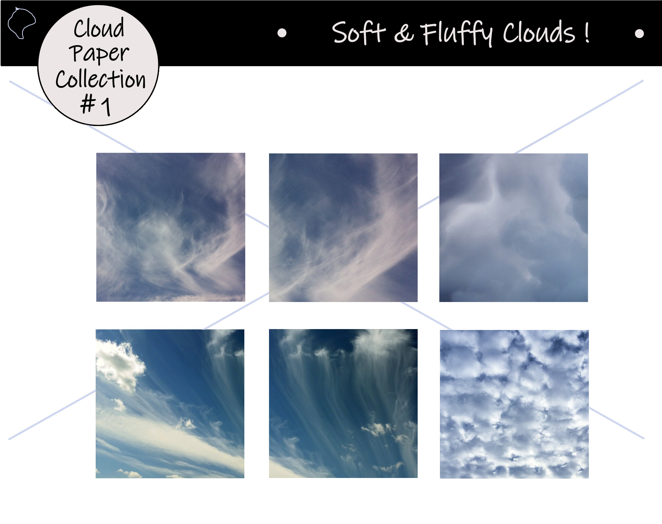 Cloud Digital Paper for Scrapbook Craft High Quality Sky Printable ...